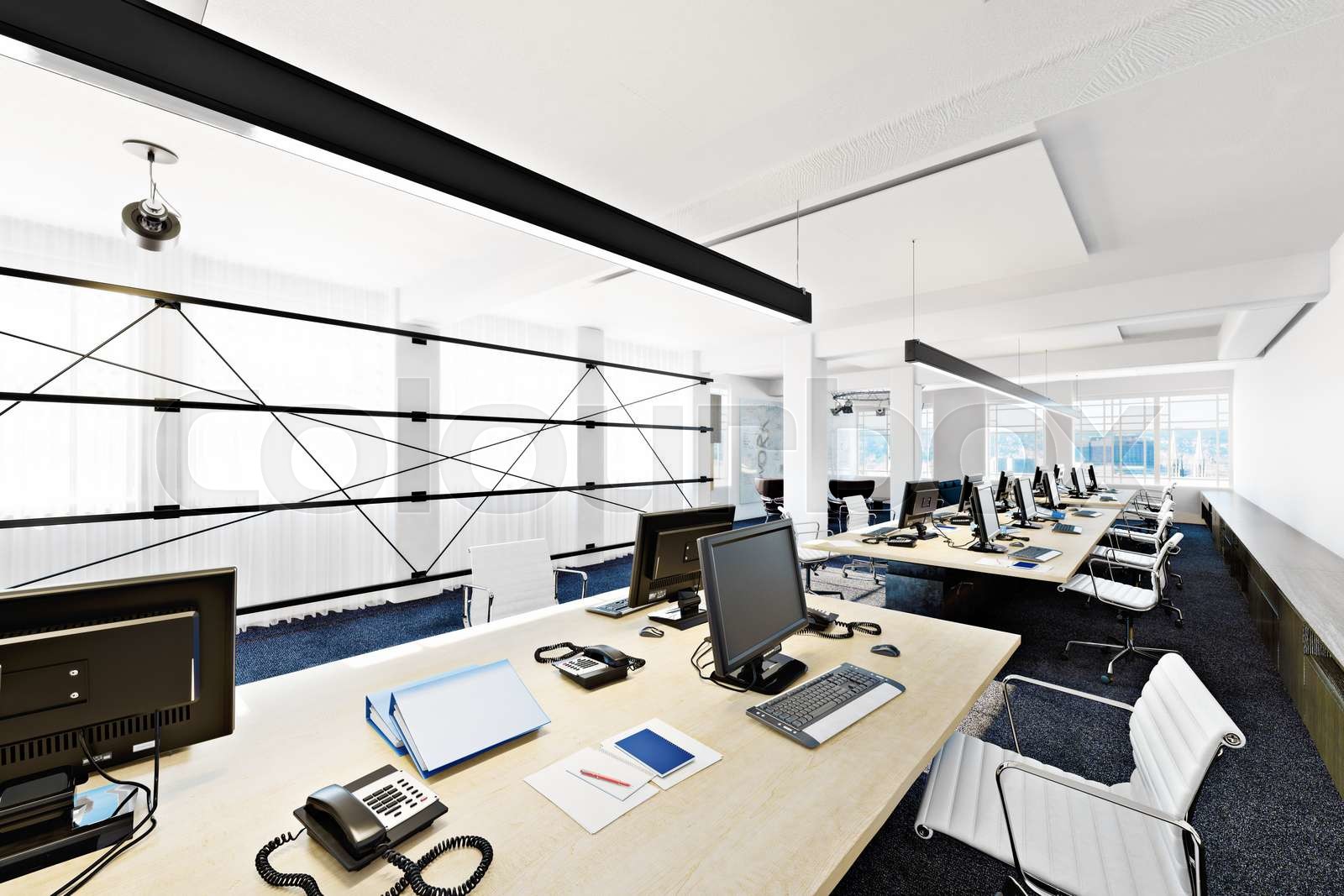 High rise functional contemporary modern business office conference ...