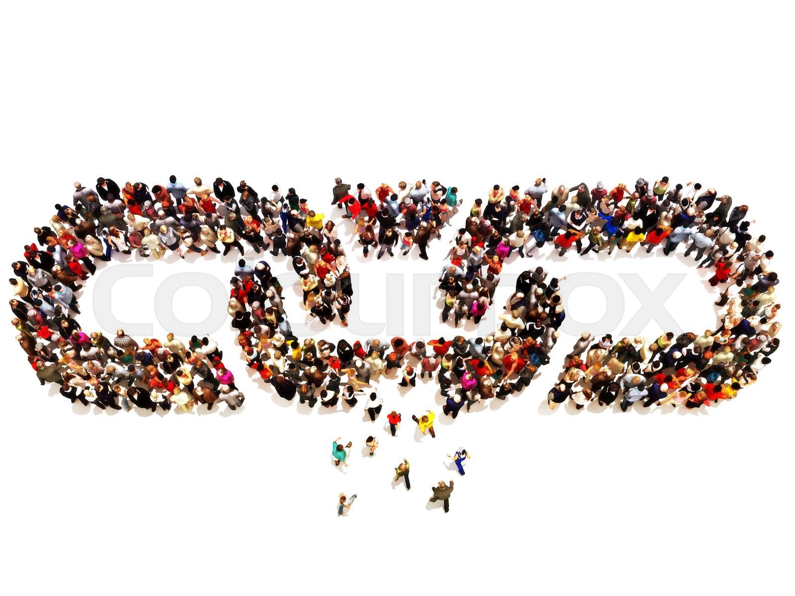 Large group of people forming a chain with a few forming the missing ...