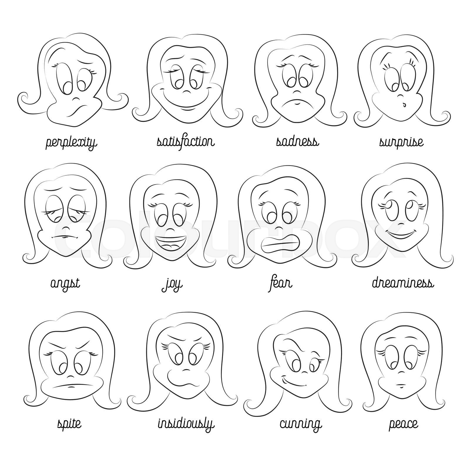 Vector set of smile faces | Stock vector | Colourbox