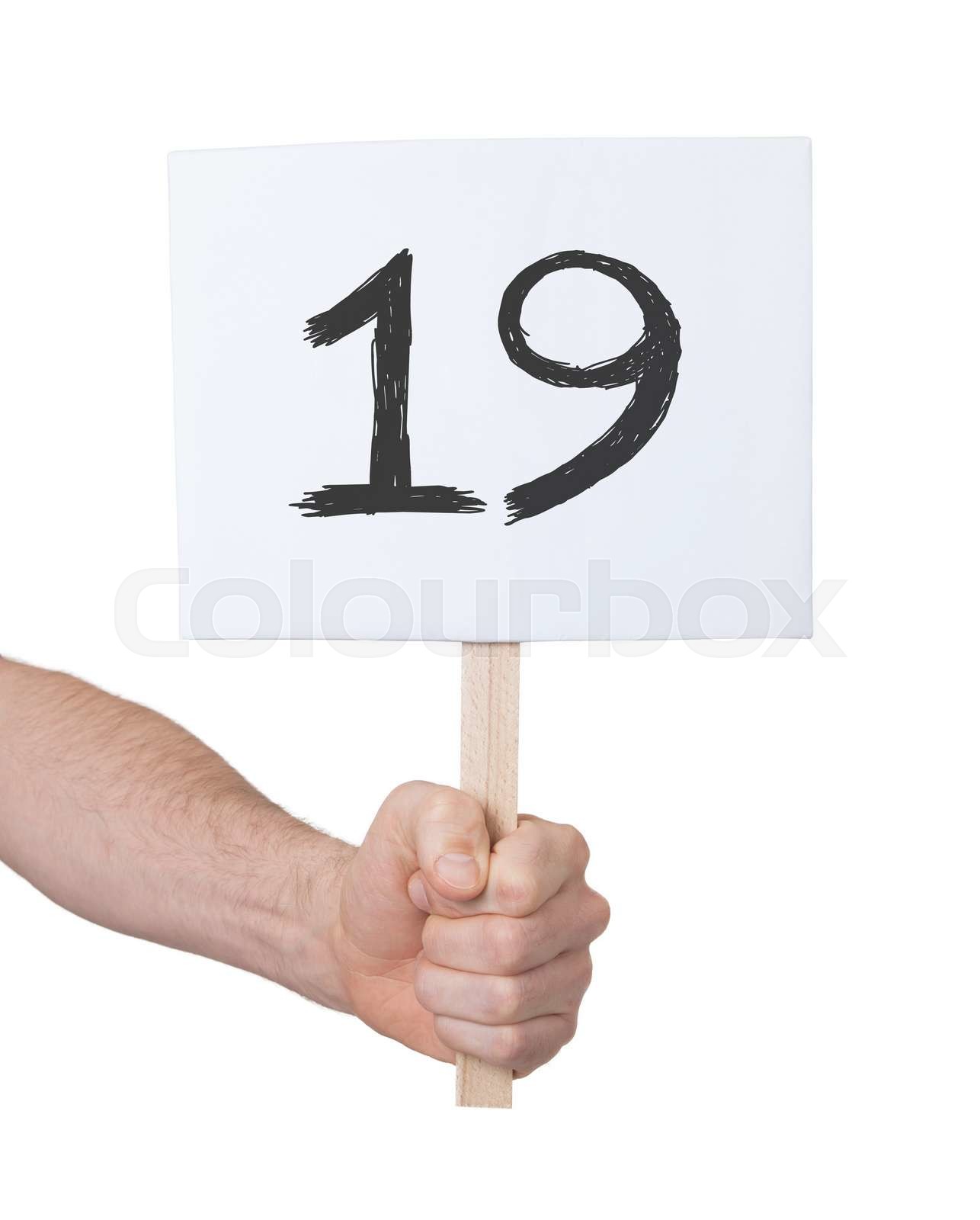 Sign with a number, 19 | Stock image | Colourbox