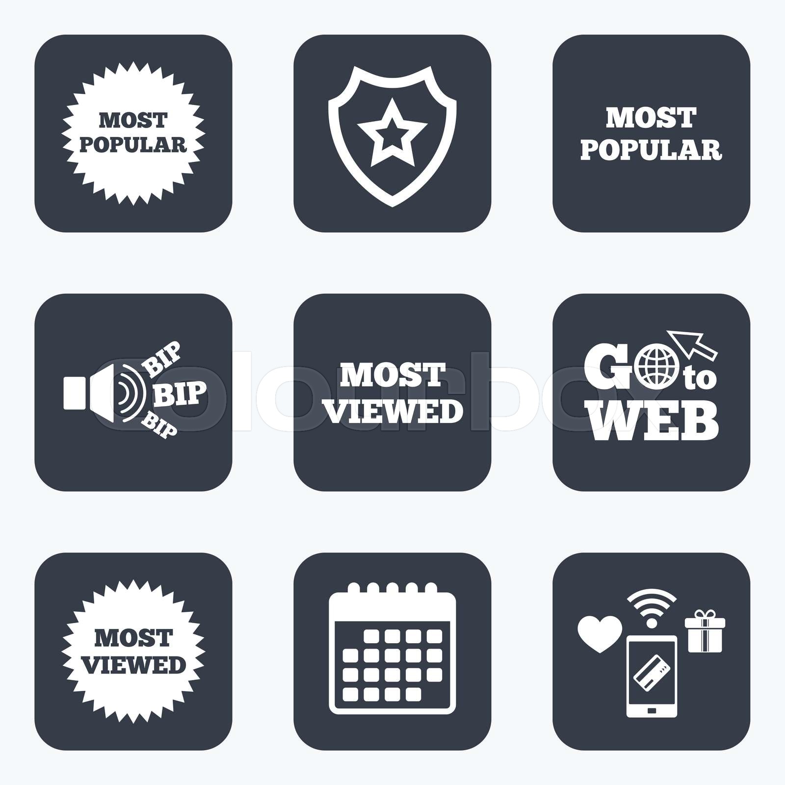 Most popular star icon. Most viewed symbol. | Stock vector | Colourbox