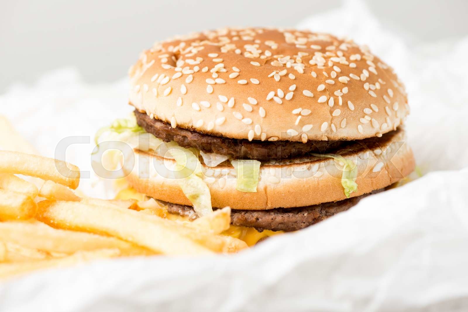 Double burger from McDonalds | Stock image | Colourbox