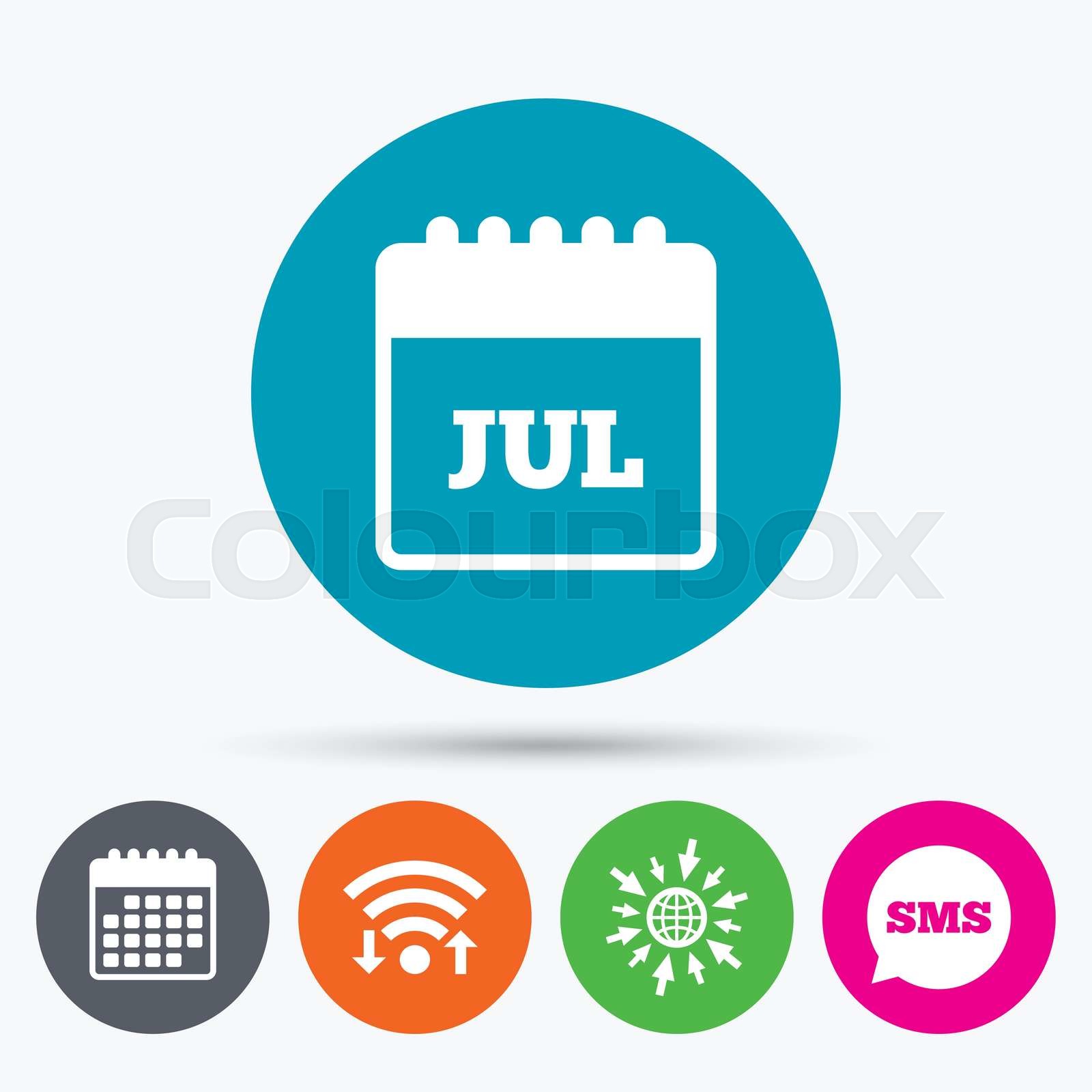 Calendar sign icon. July month symbol. | Stock vector | Colourbox