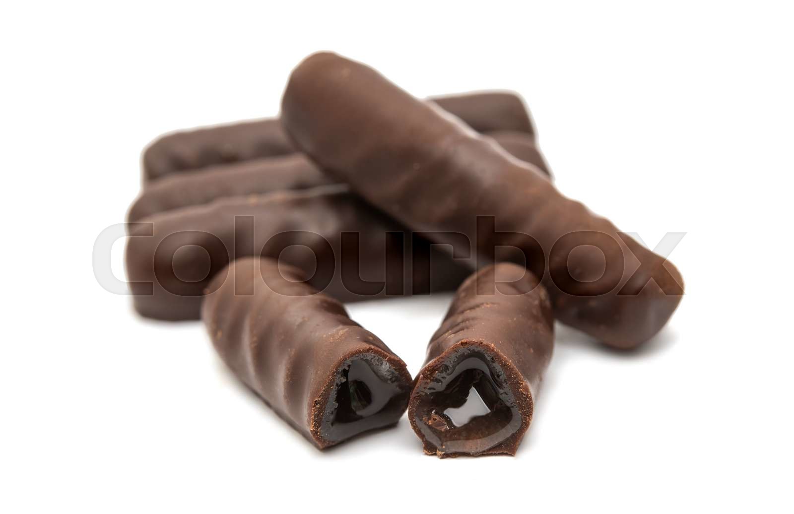 chocolate sticks with filling isolated | Stock image | Colourbox