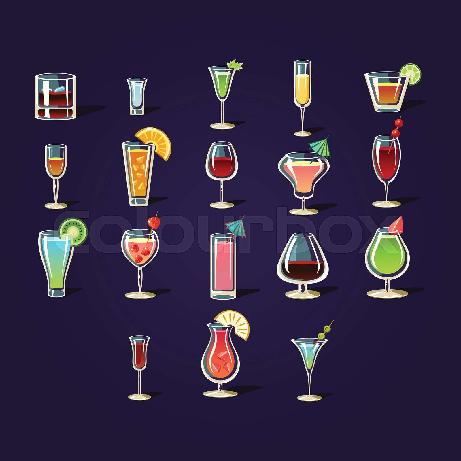 Cocktail Stickers Collection | Stock vector | Colourbox