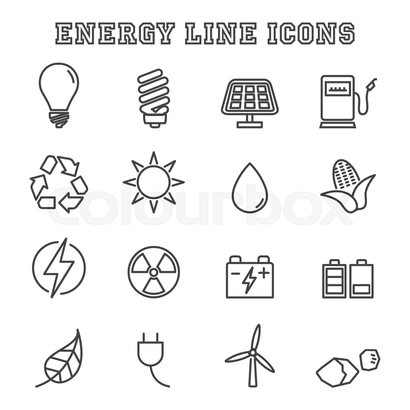 energy line icons | Stock vector | Colourbox