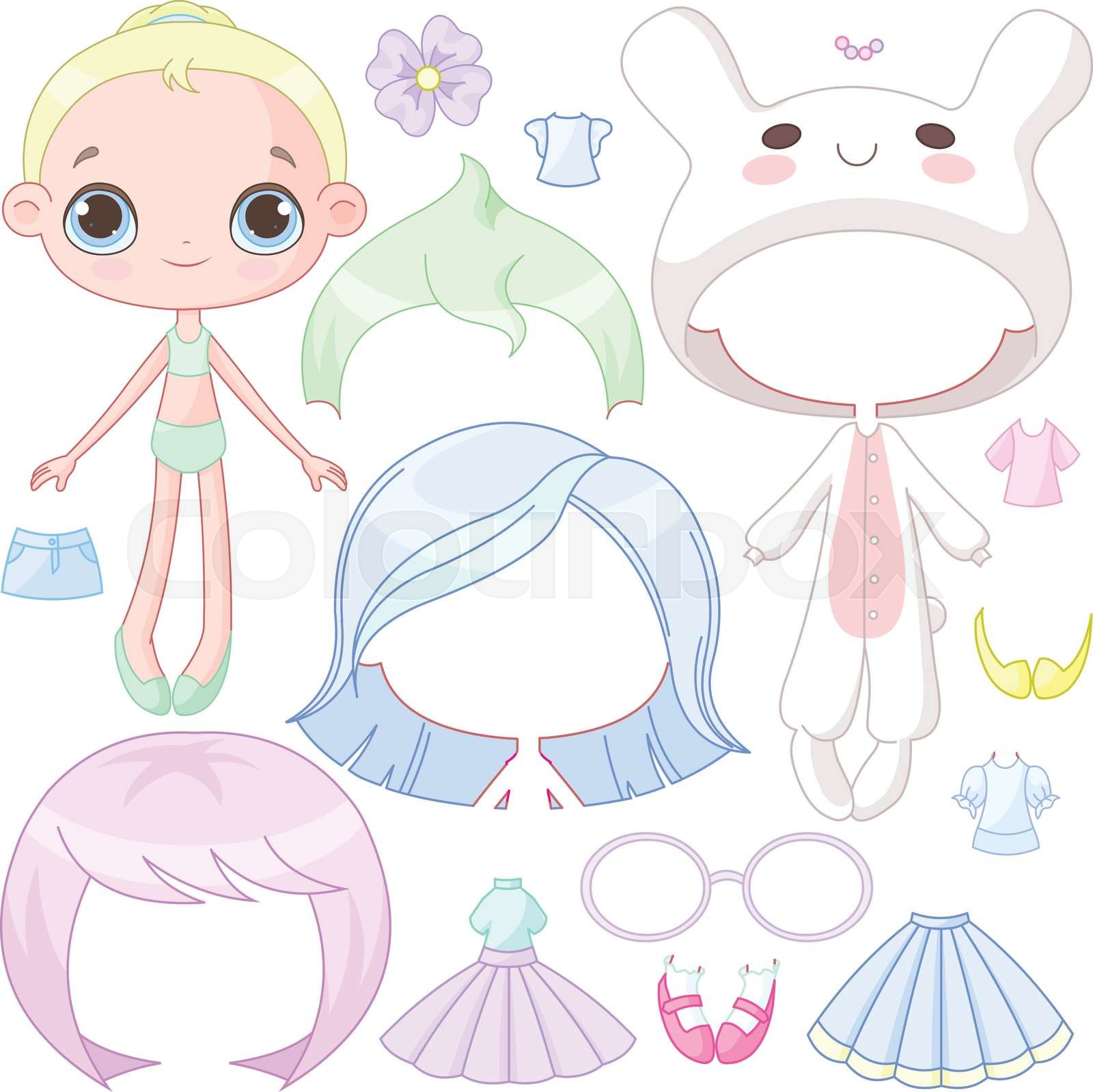 Dress up doll | Stock vector | Colourbox