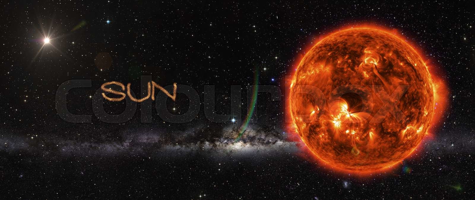 Sun in outer space. | Stock image | Colourbox