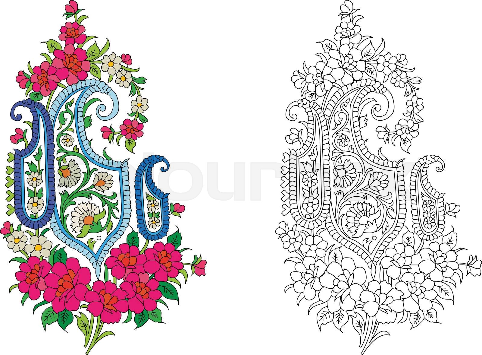 Indian textile motif | Stock vector | Colourbox