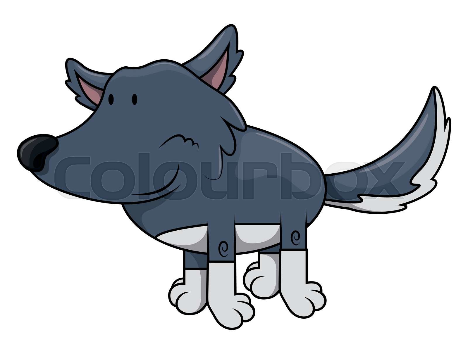 Wolf cartoon illustration isolated white | Stock vector | Colourbox