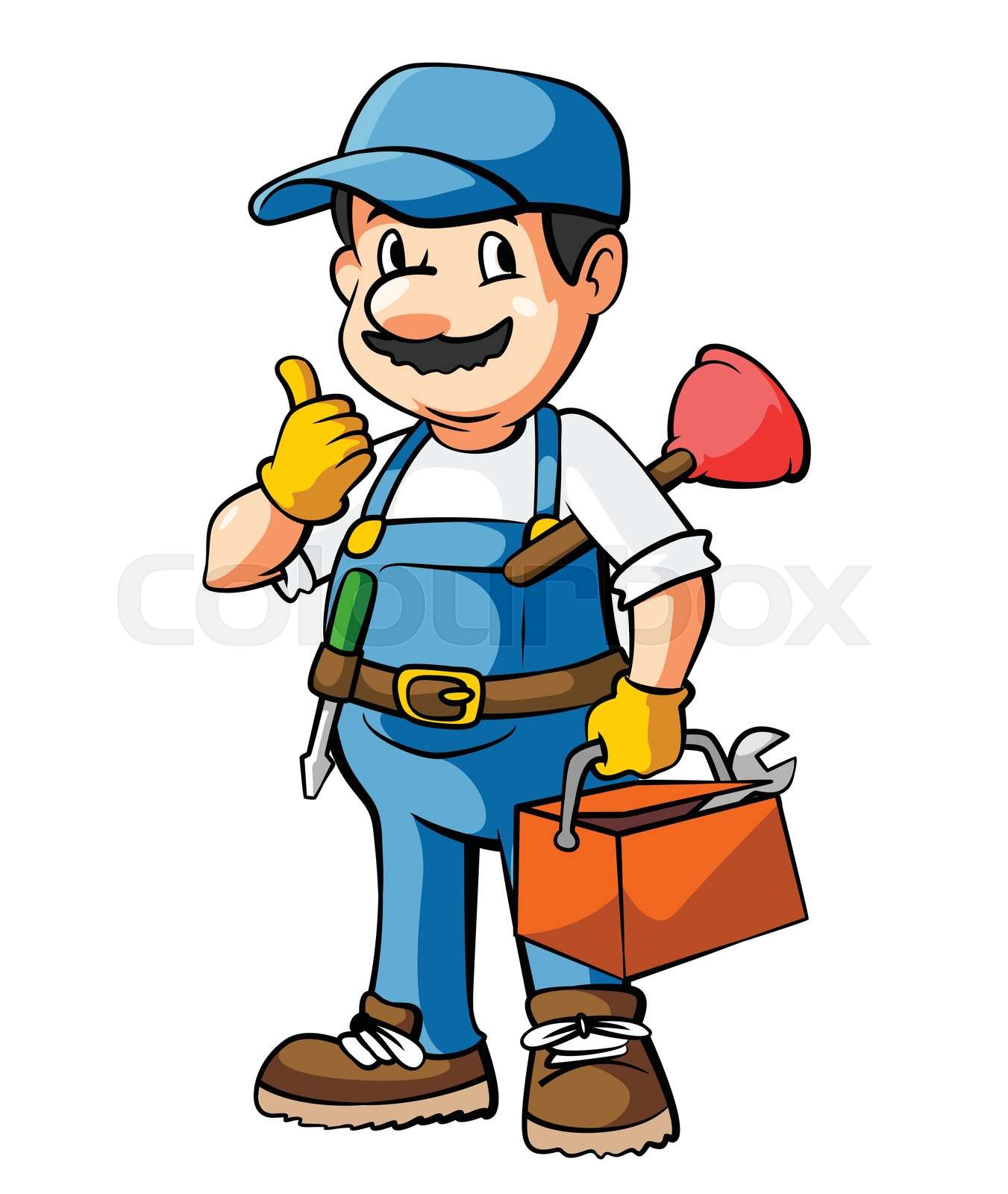 Plumber Cartoon Illustration | Stock vector | Colourbox