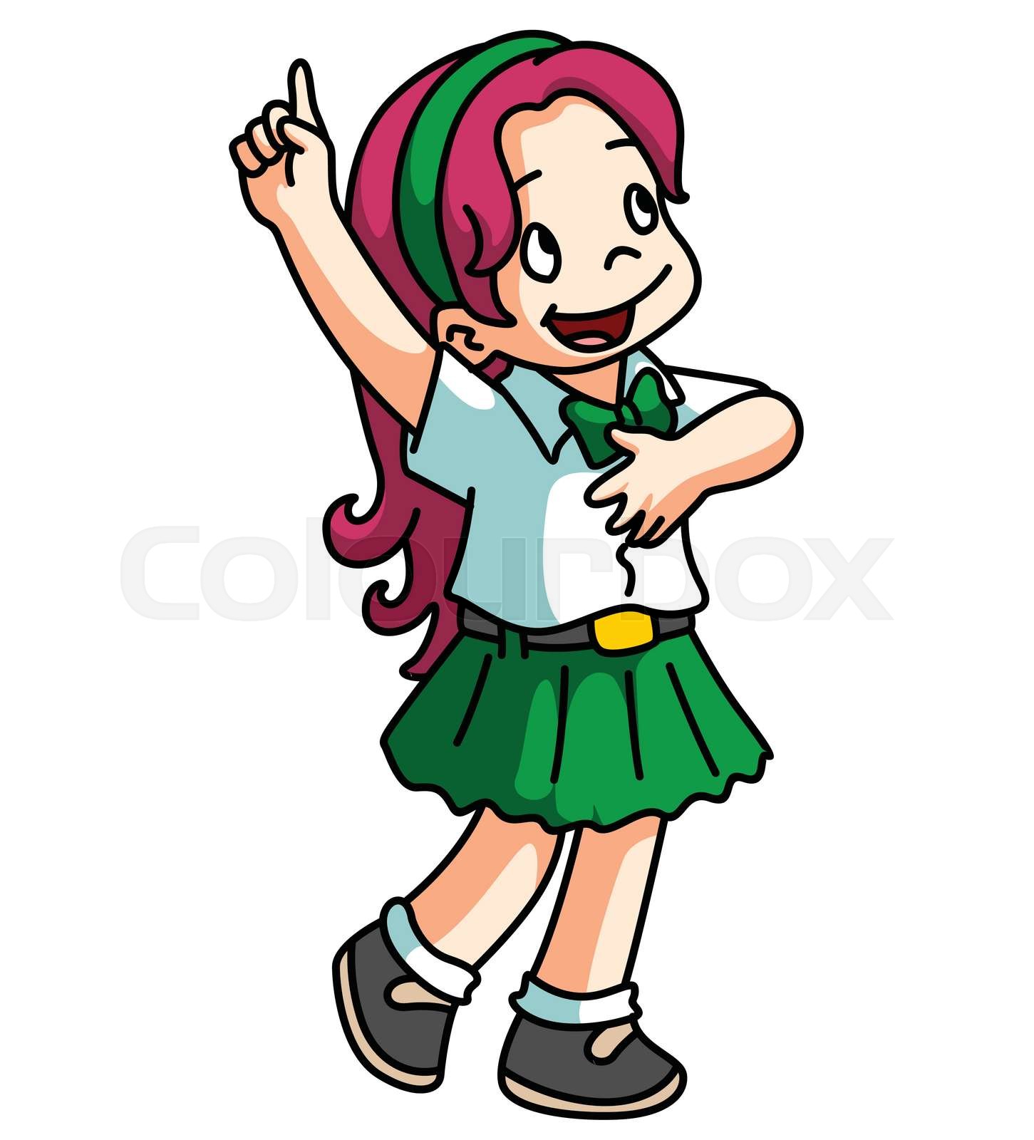 Student Girl Up Hand | Stock vector | Colourbox
