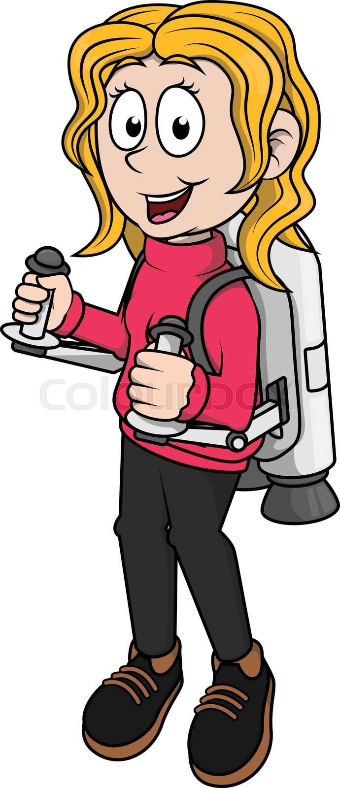 Girl playing jetpack | Stock vector | Colourbox