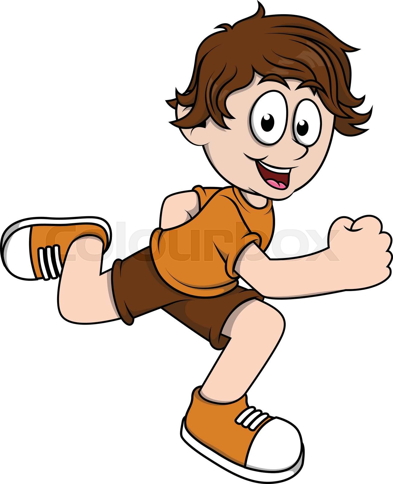 Boy running cartoon illustration | Stock vector | Colourbox