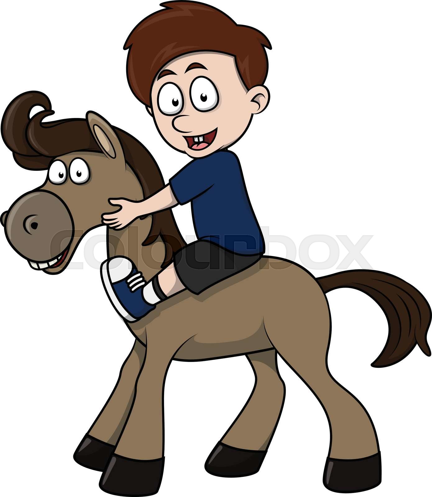 boy ride horse | Stock vector | Colourbox