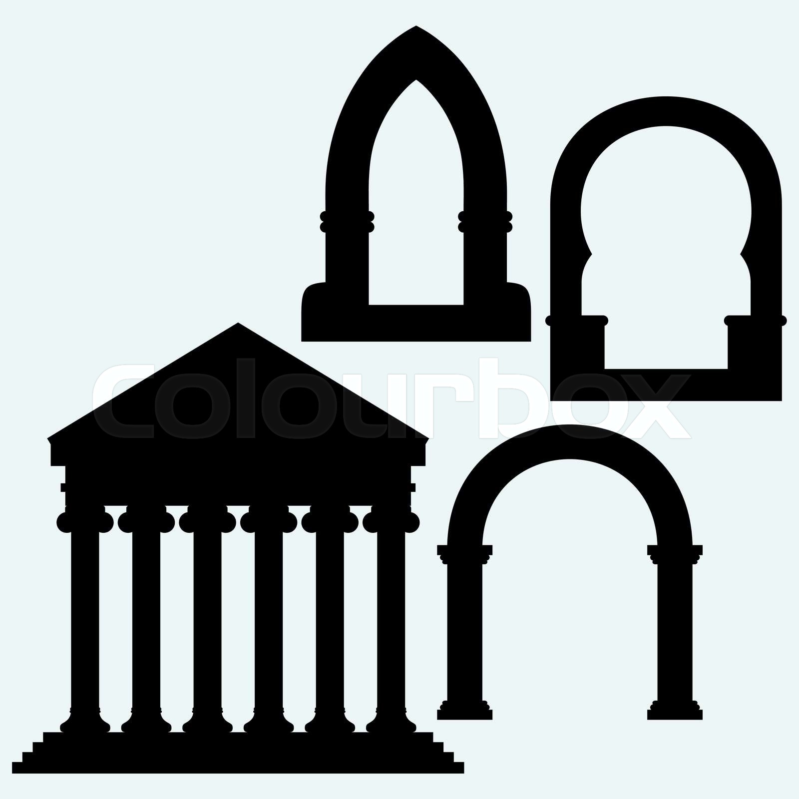 Classic arch and Portico an ancient temple | Stock vector | Colourbox