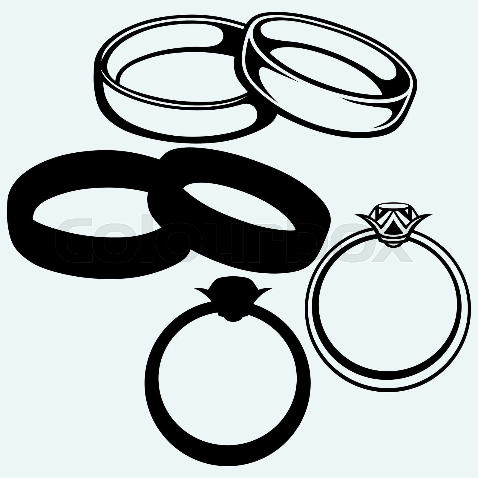 Wedding Rings Clip Art Black