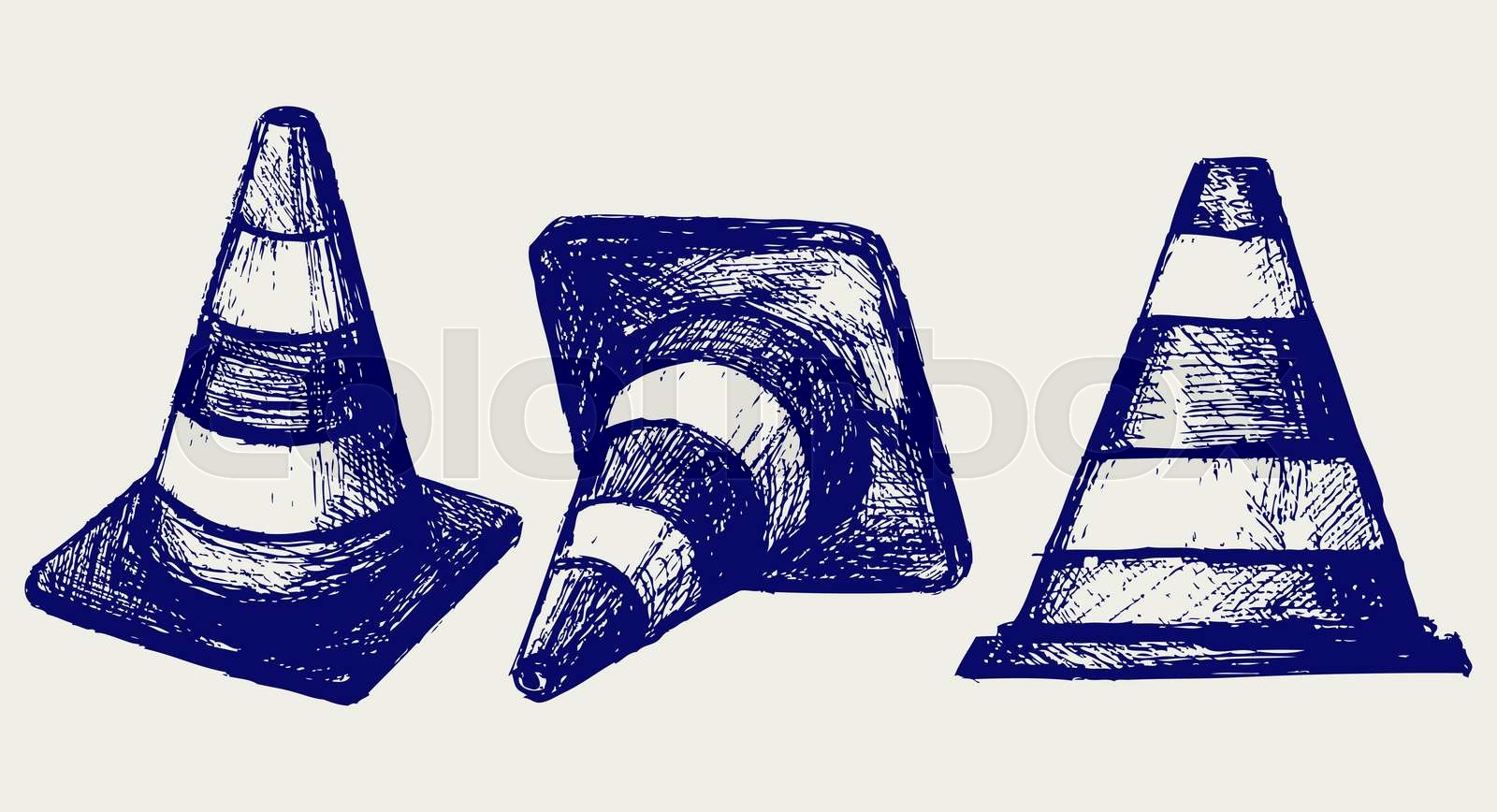 Traffic cones. Vector | Stock vector | Colourbox