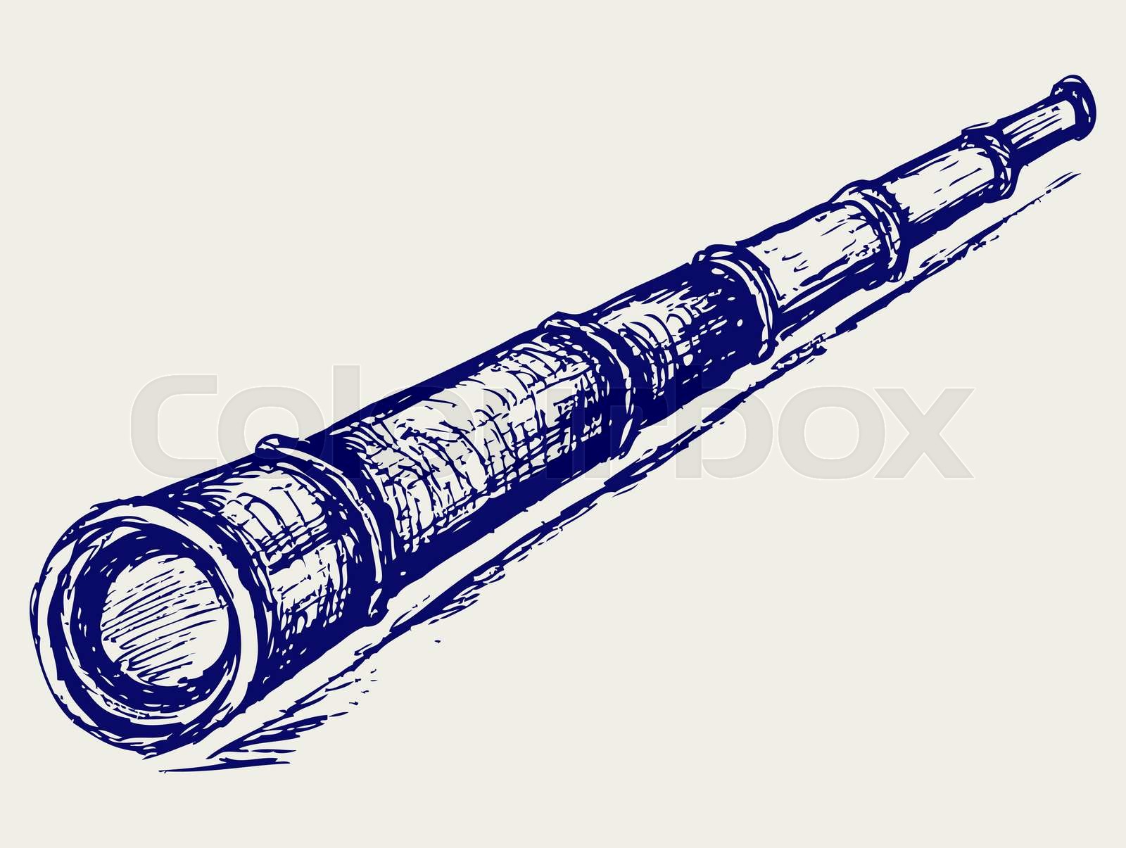 Antique spyglass. Sketch | Stock vector | Colourbox