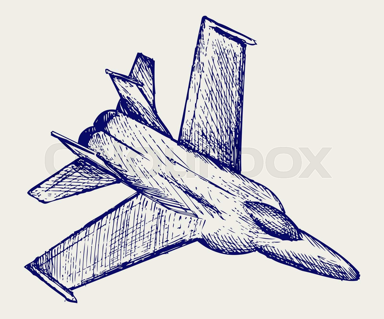 Fighter. Doodle style | Stock vector | Colourbox