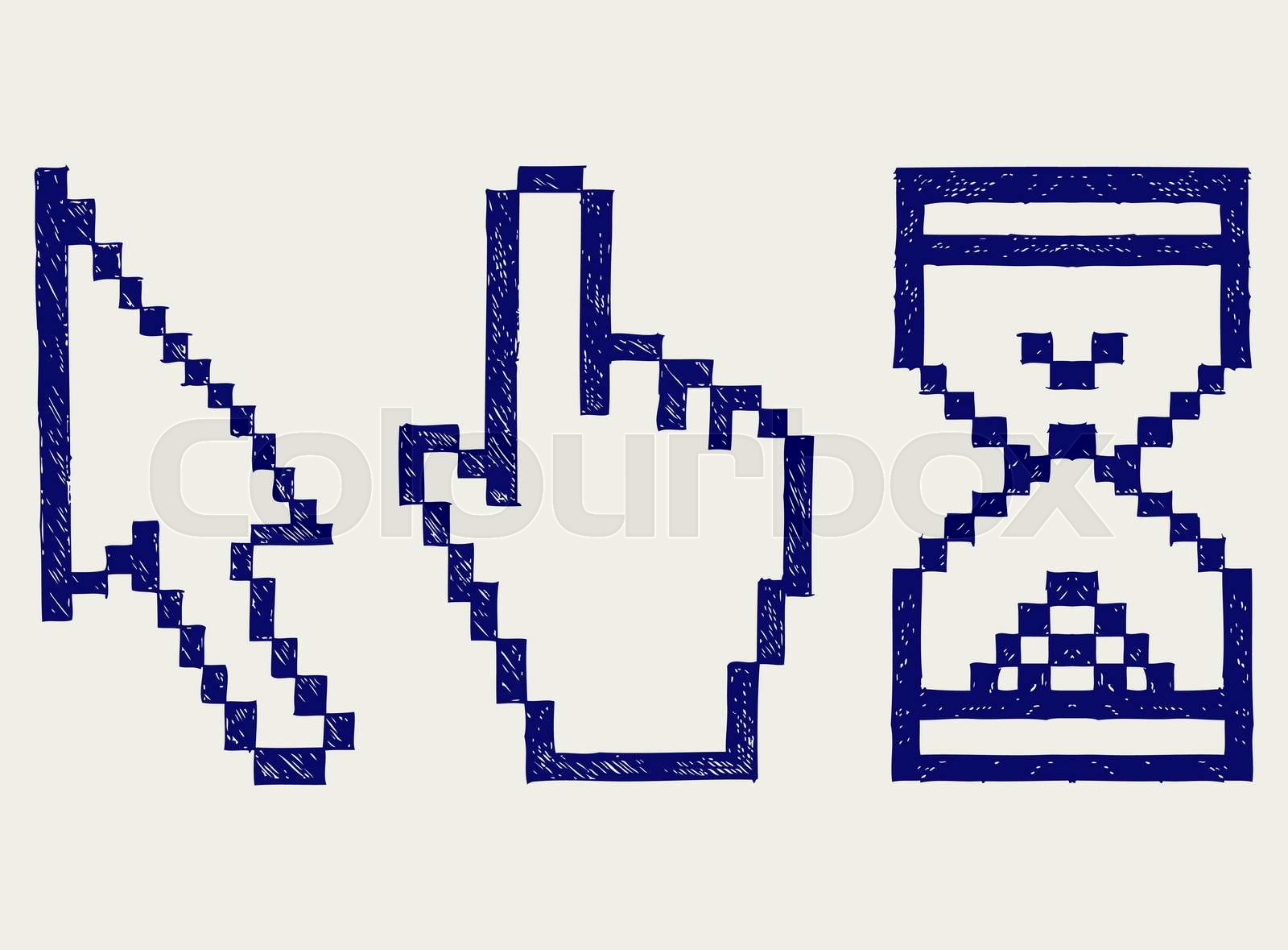 Pixel cursors. Vector | Stock vector | Colourbox