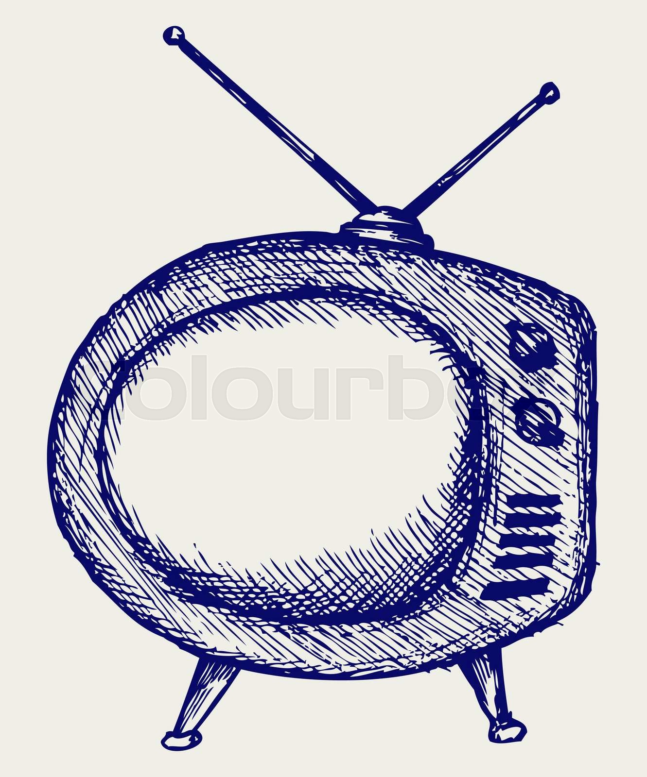 Retro TV. Doodle style | Stock vector | Colourbox