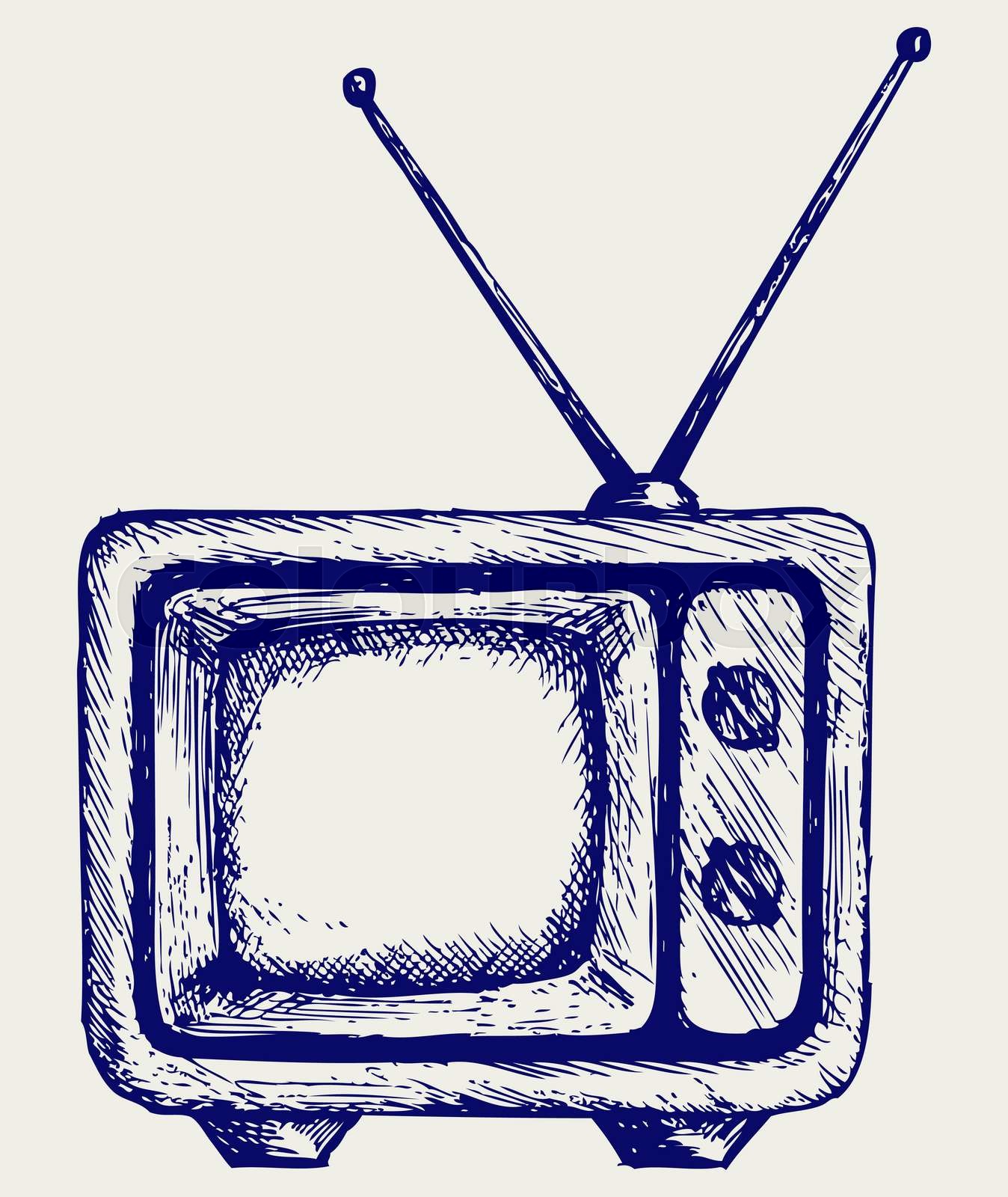 Retro TV. Doodle style | Stock vector | Colourbox