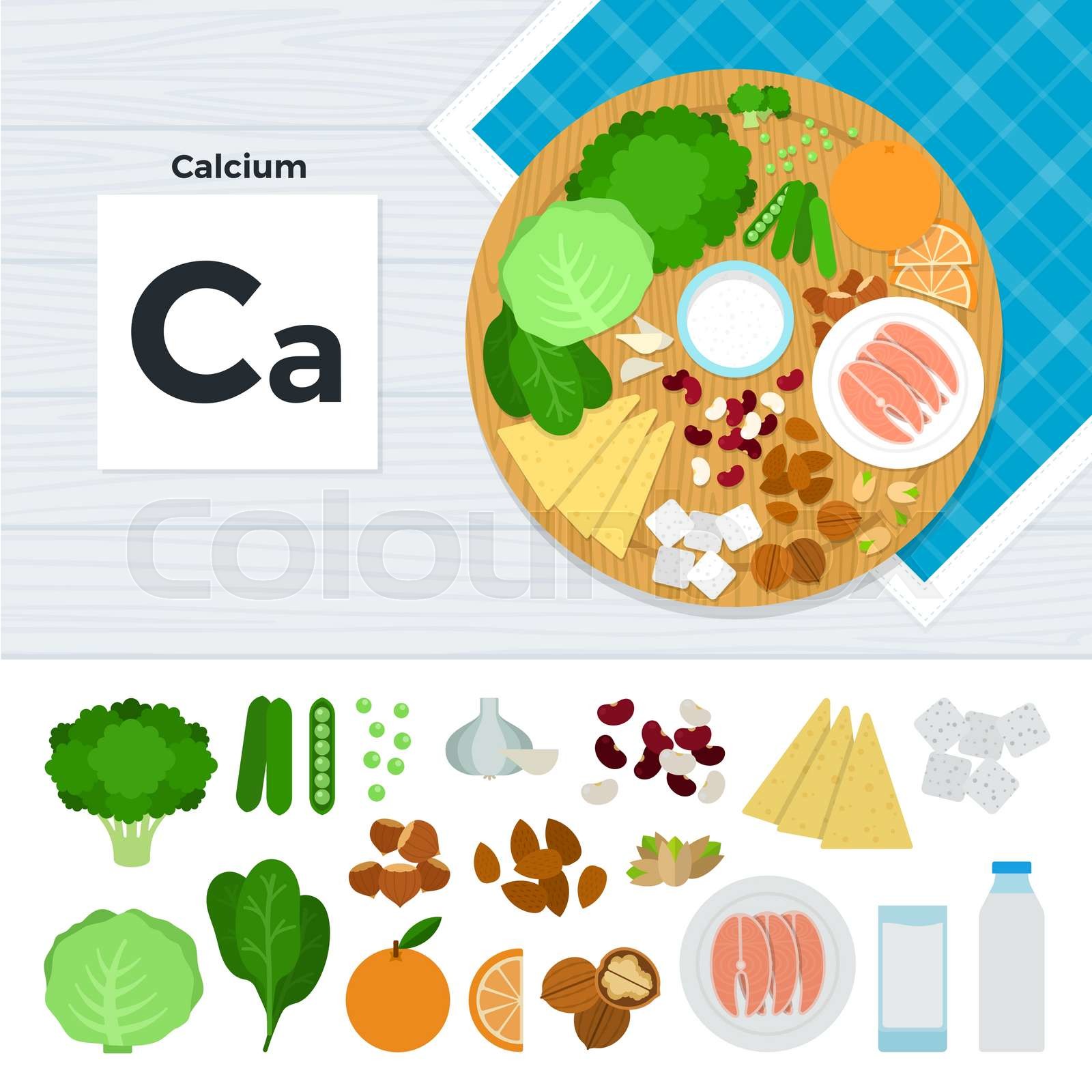 Products with Calcium | Stock vector | Colourbox