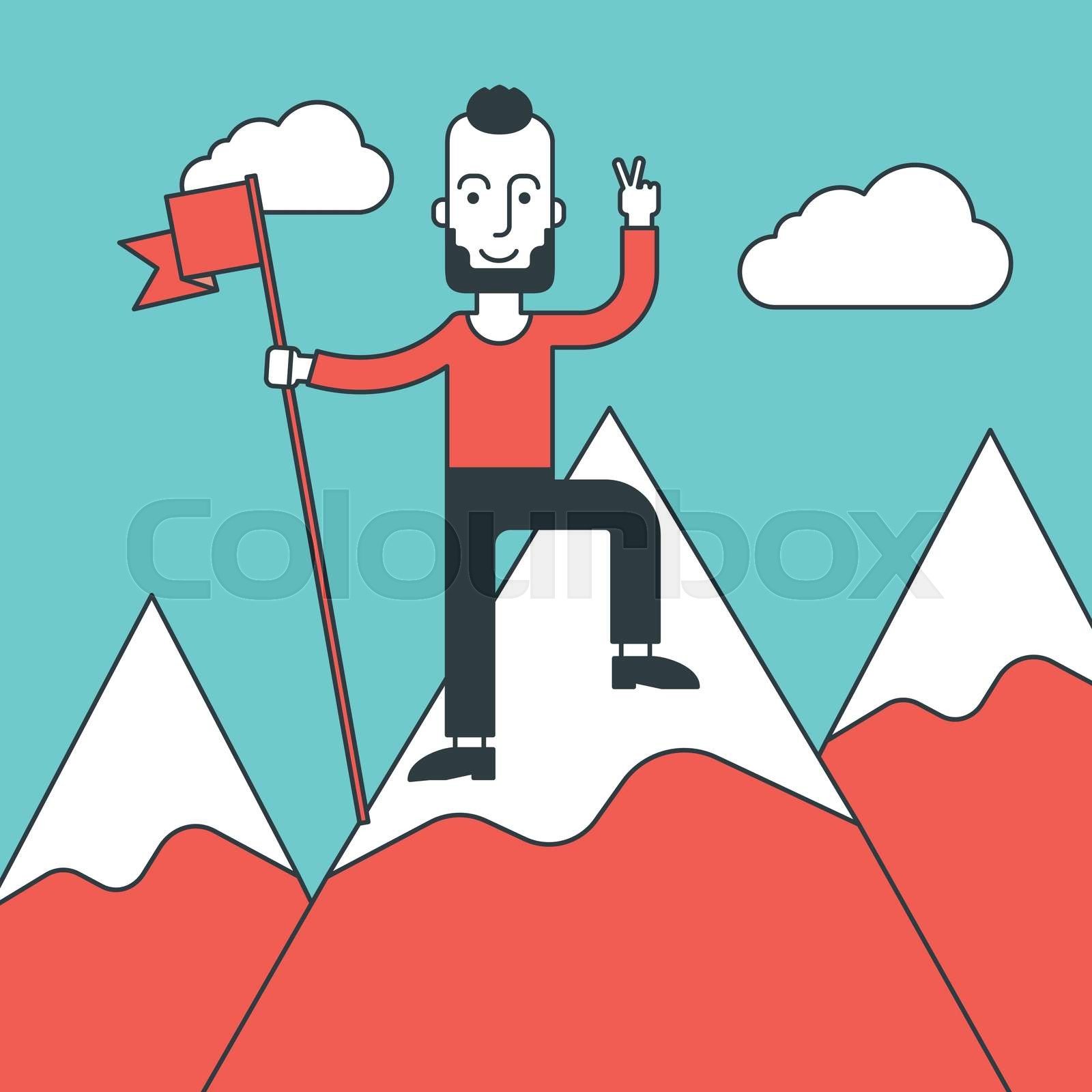 Cheerful leader man. | Stock vector | Colourbox