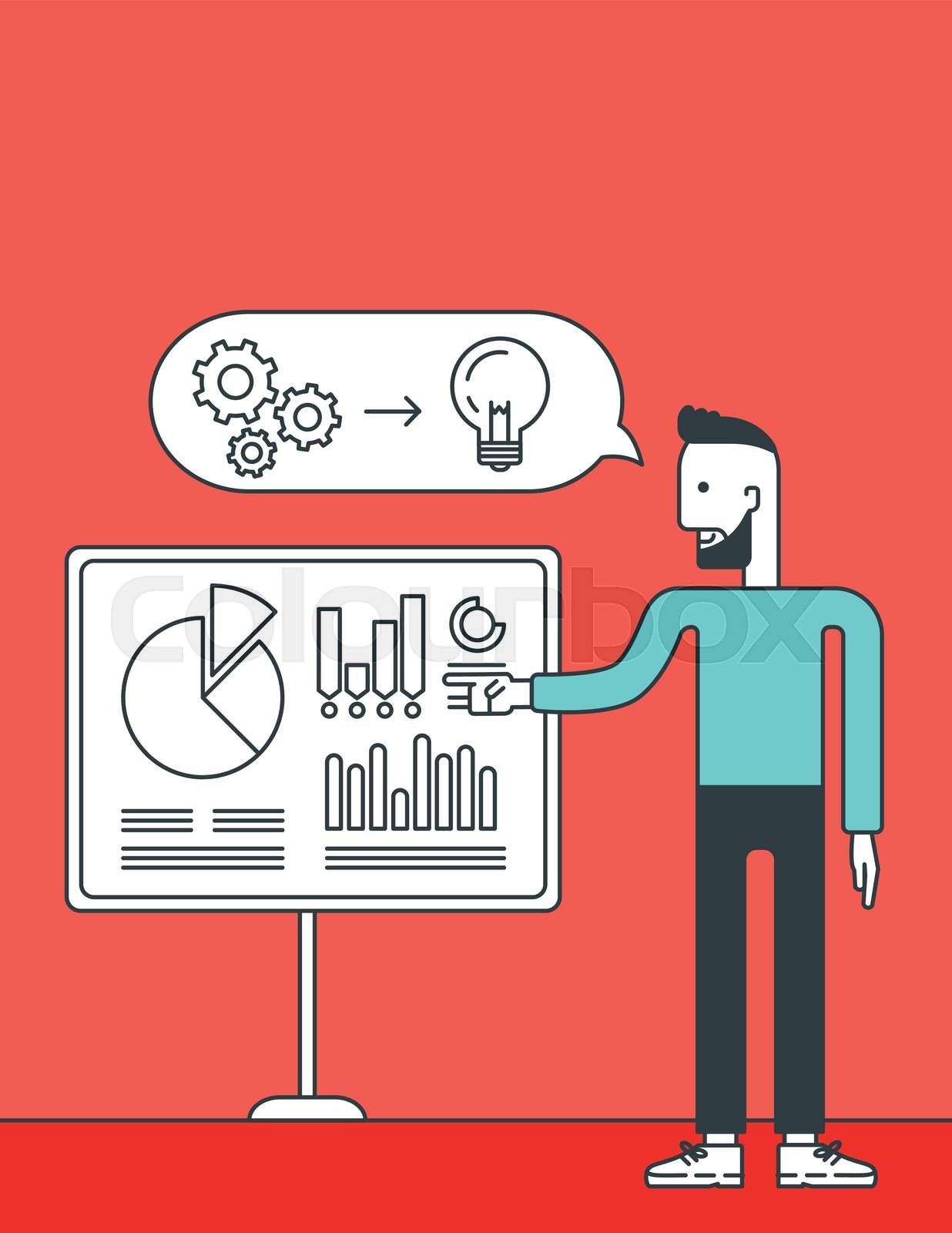 Man presenting business report. | Stock vector | Colourbox