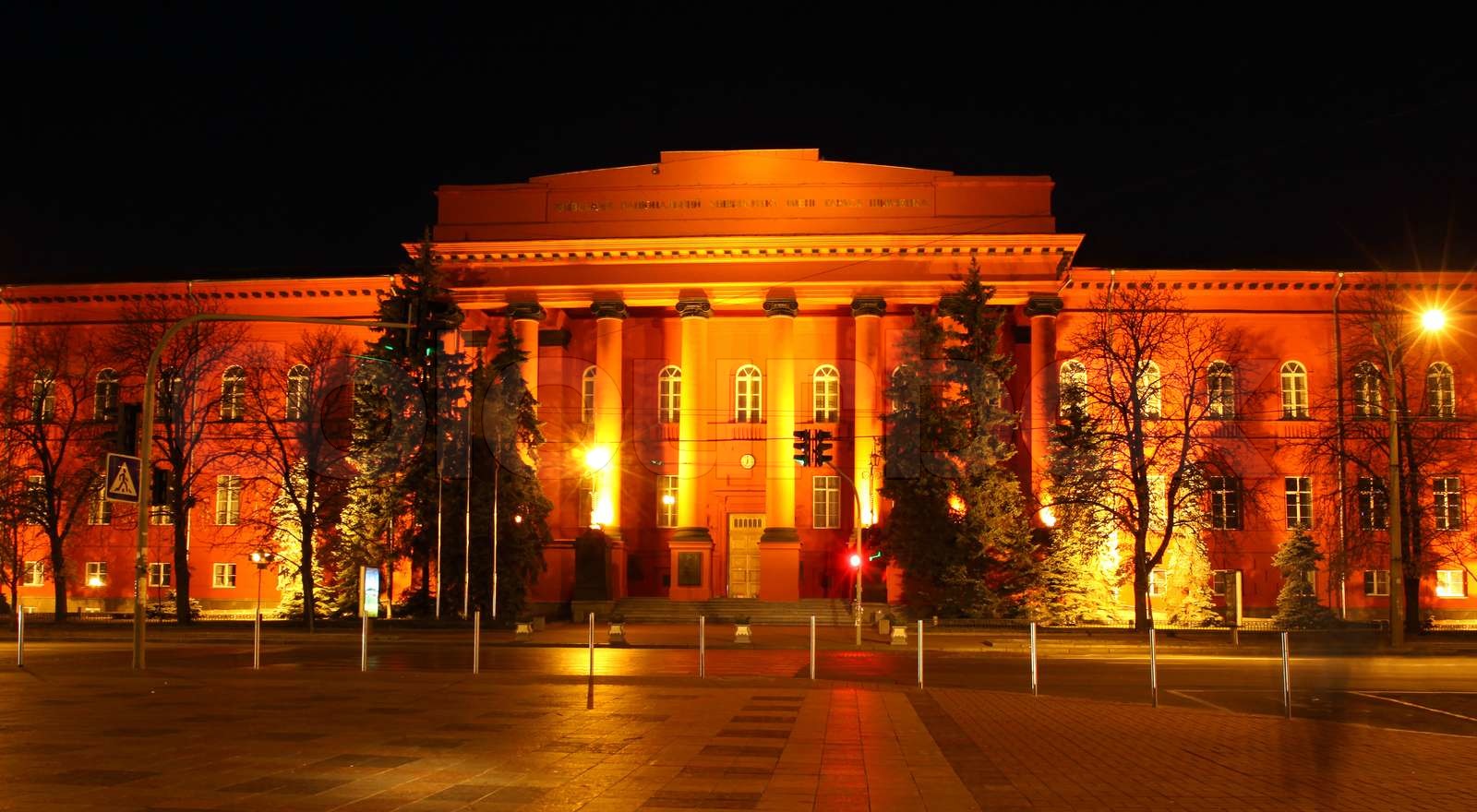 Taras Shevchenko National University of Kyiv in night. Kyiv, Ukraine ...