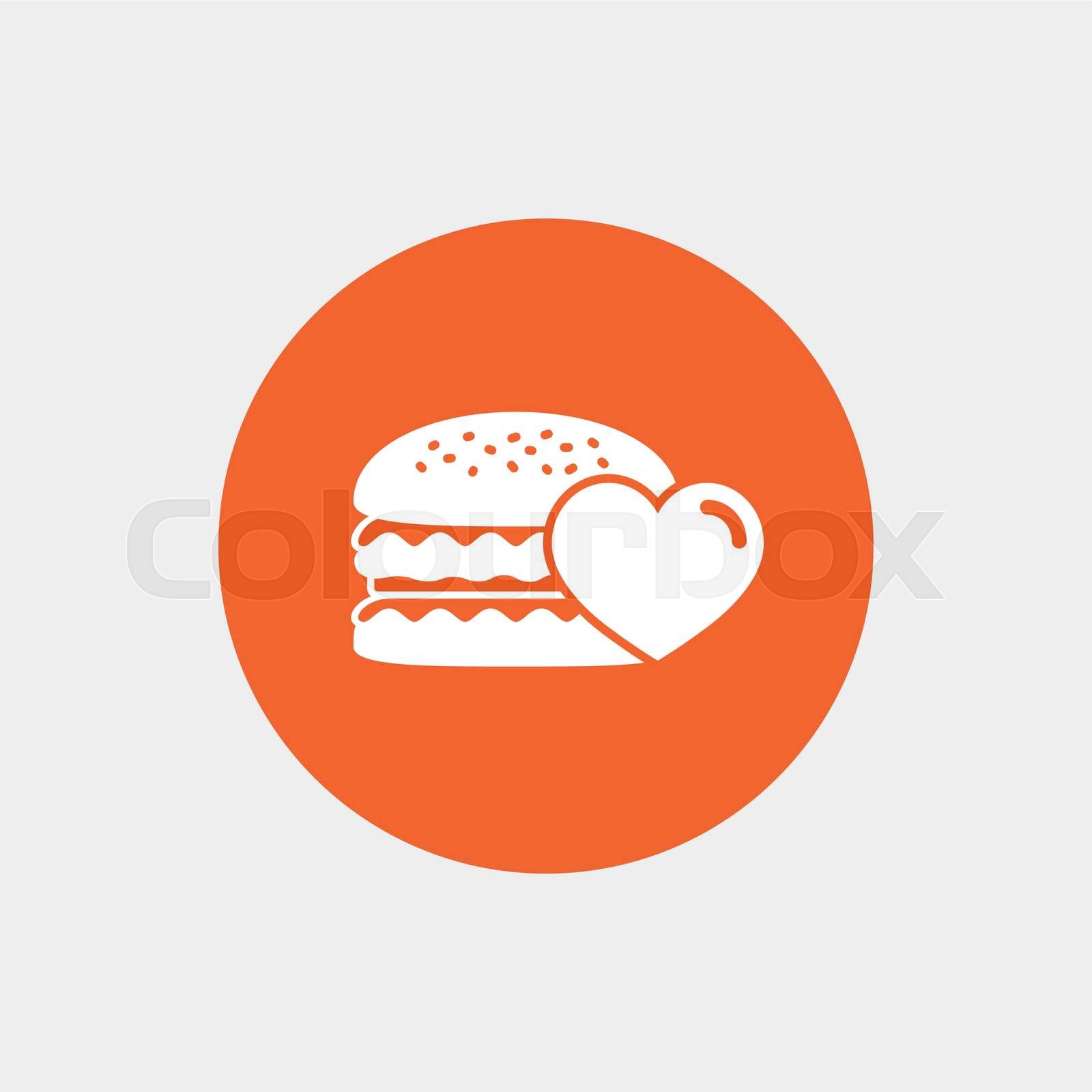 Hamburger icon. Burger food symbol. | Stock vector | Colourbox