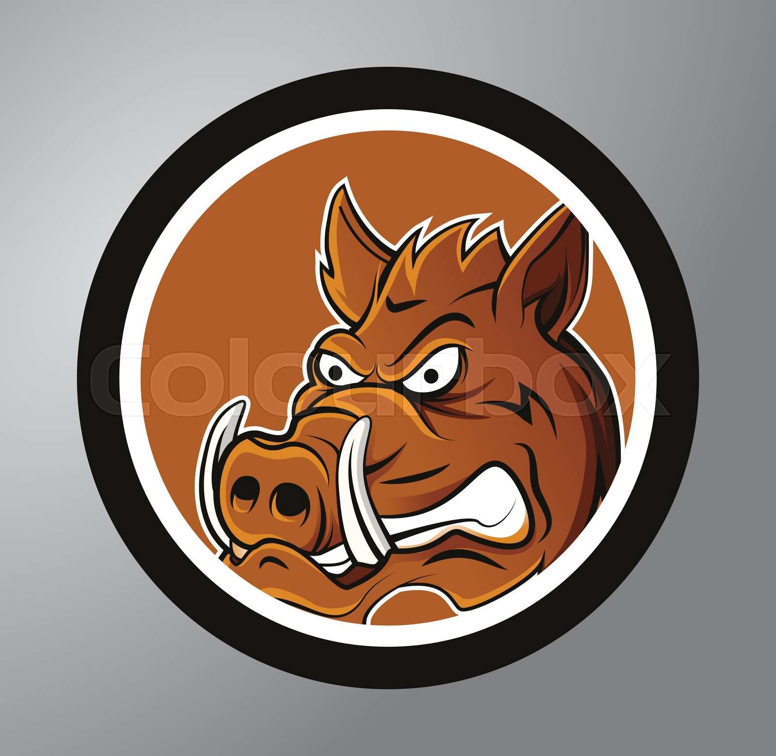 wild boar sticker banner | Stock vector | Colourbox