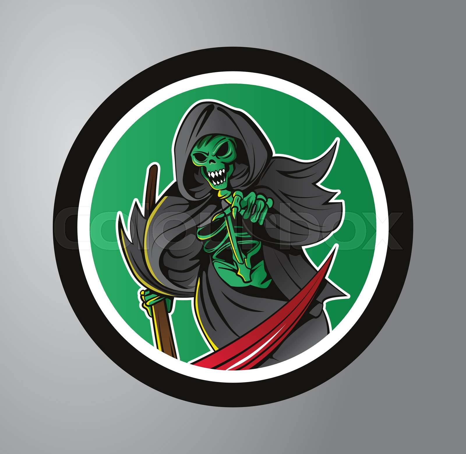 Grim reaper circle sticker | Stock vector | Colourbox