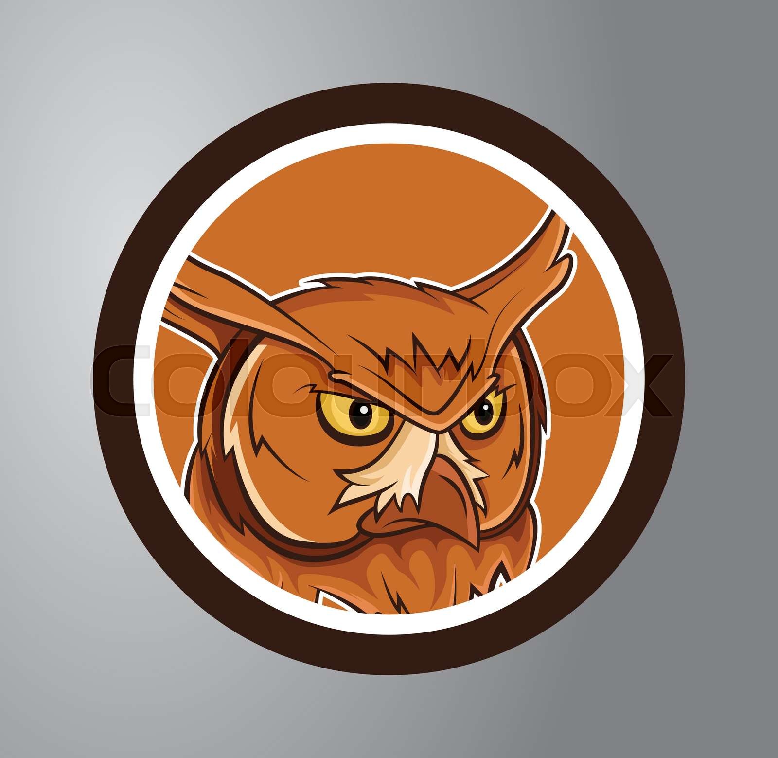 Owls circle sticker | Stock vector | Colourbox