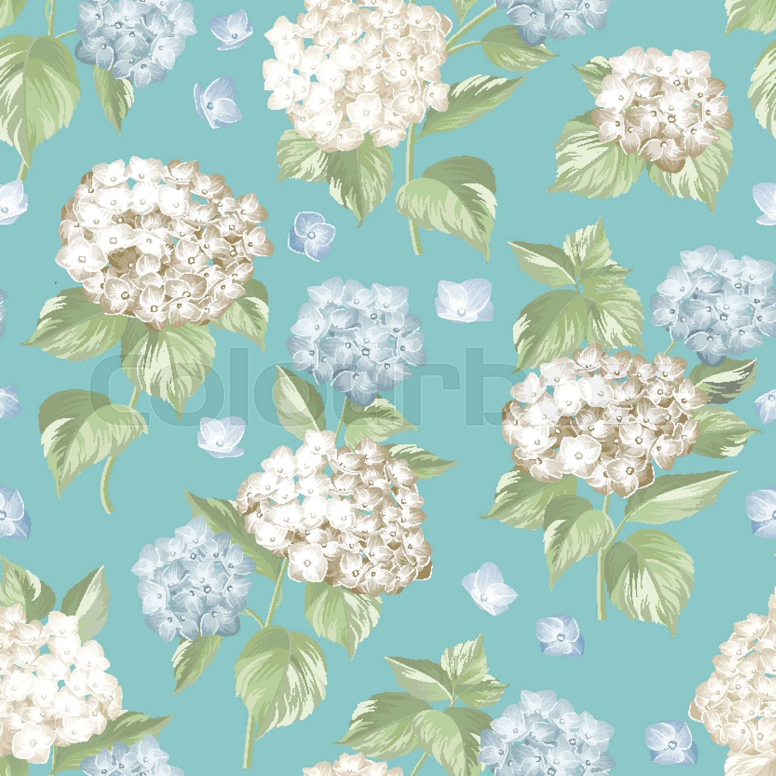 White flowers pattern. | Stock vector | Colourbox