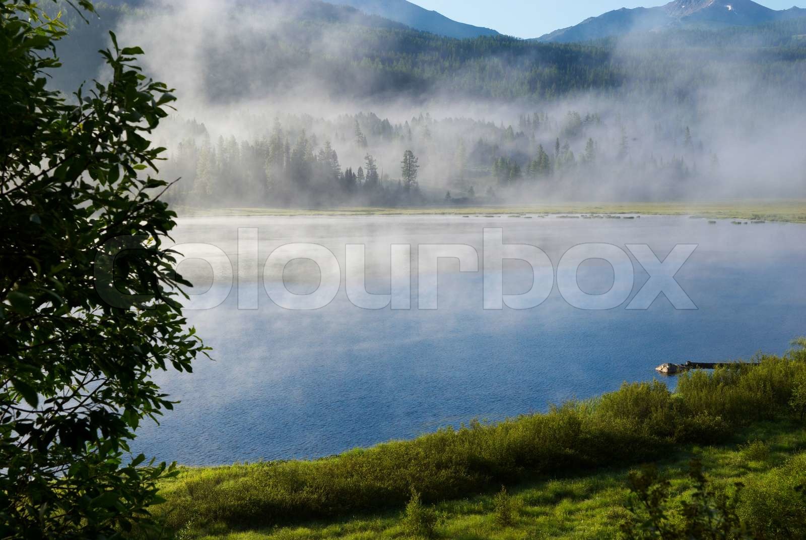 Morning fog on lake | Stock image | Colourbox