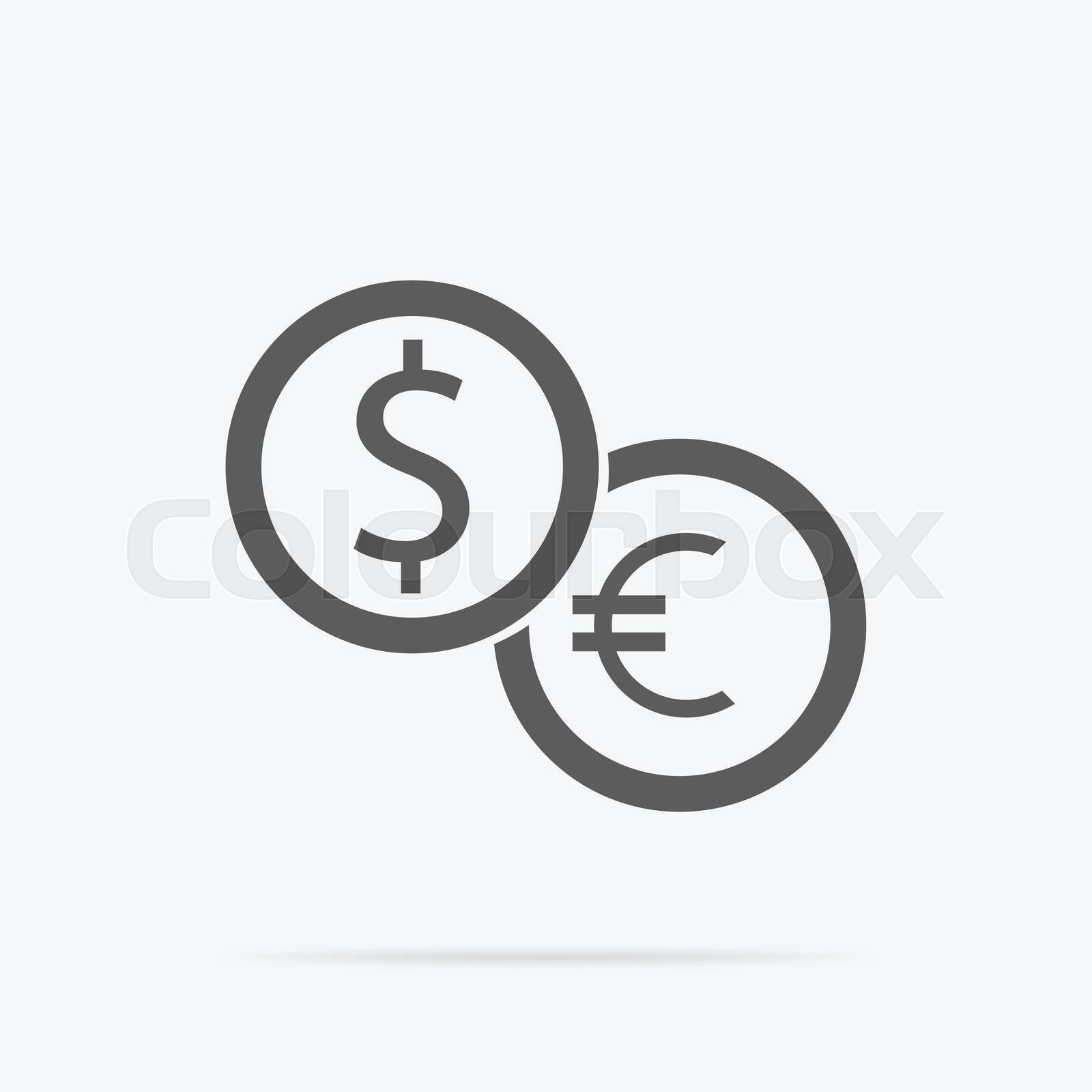Dollar and Euro Icon | Stock vector | Colourbox