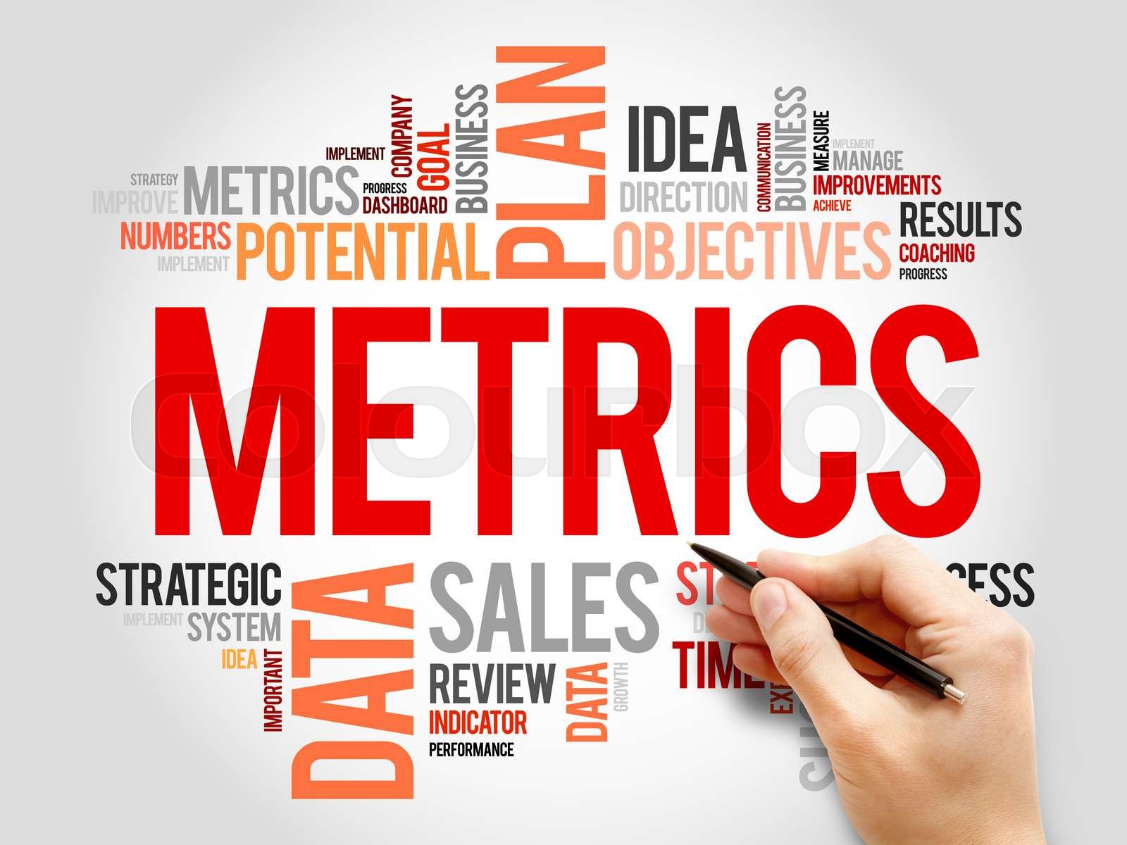 Metrics word cloud | Stock image | Colourbox