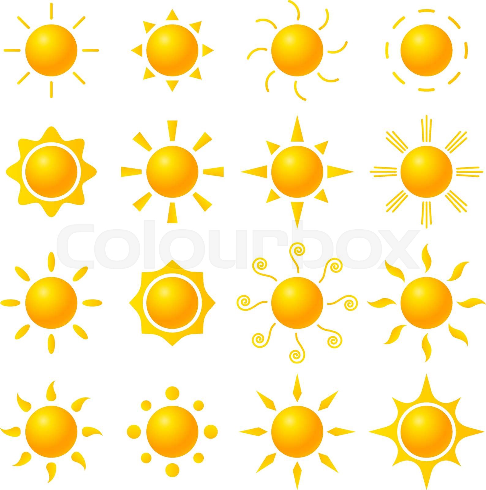 vektor, set, sonne | Stock-Vektor | Colourbox