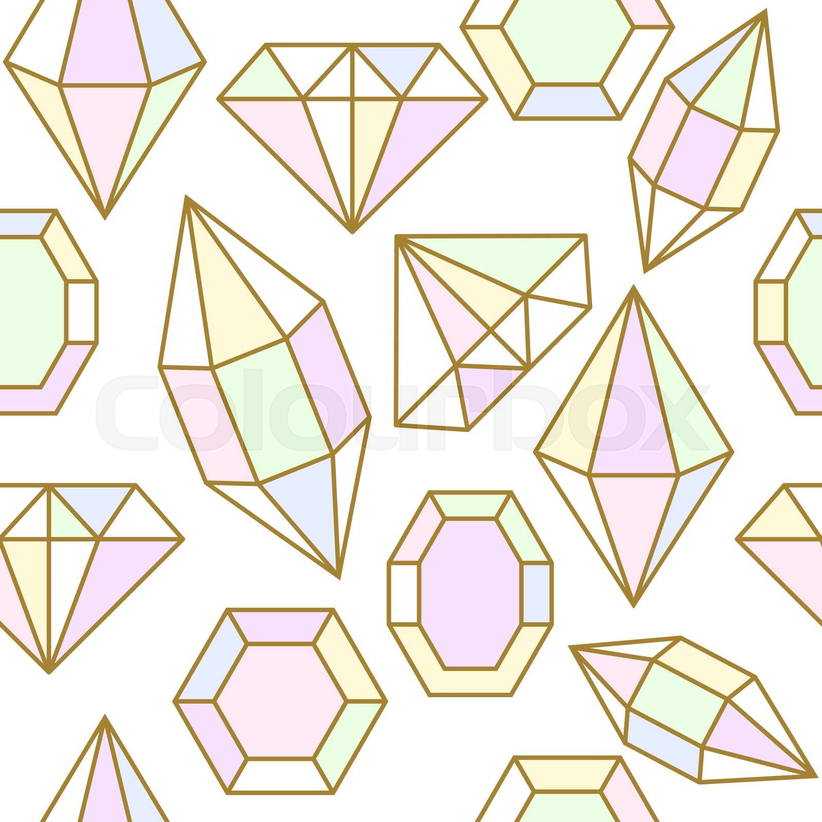 Diamond jem shape seamless pattern. | Stock vector | Colourbox