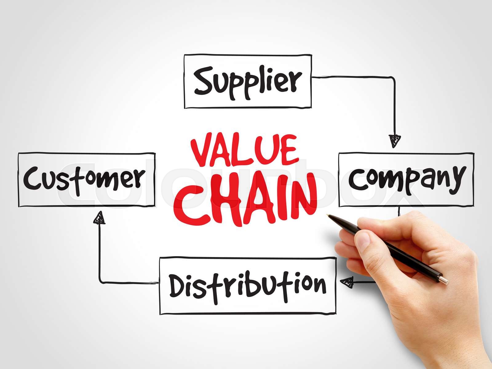 Value chain process steps, strategy mind map | Stock image | Colourbox