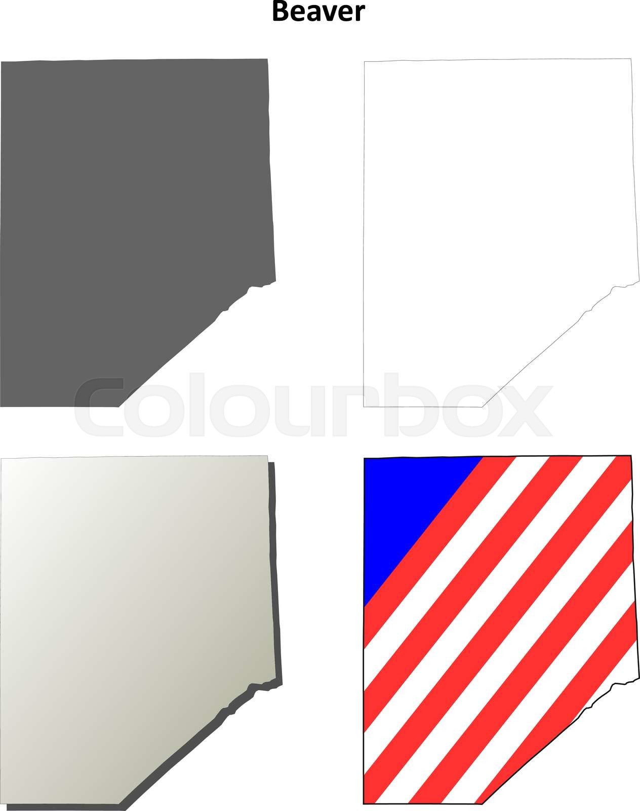 Beaver County, Pennsylvania outline map set | Stock vector | Colourbox