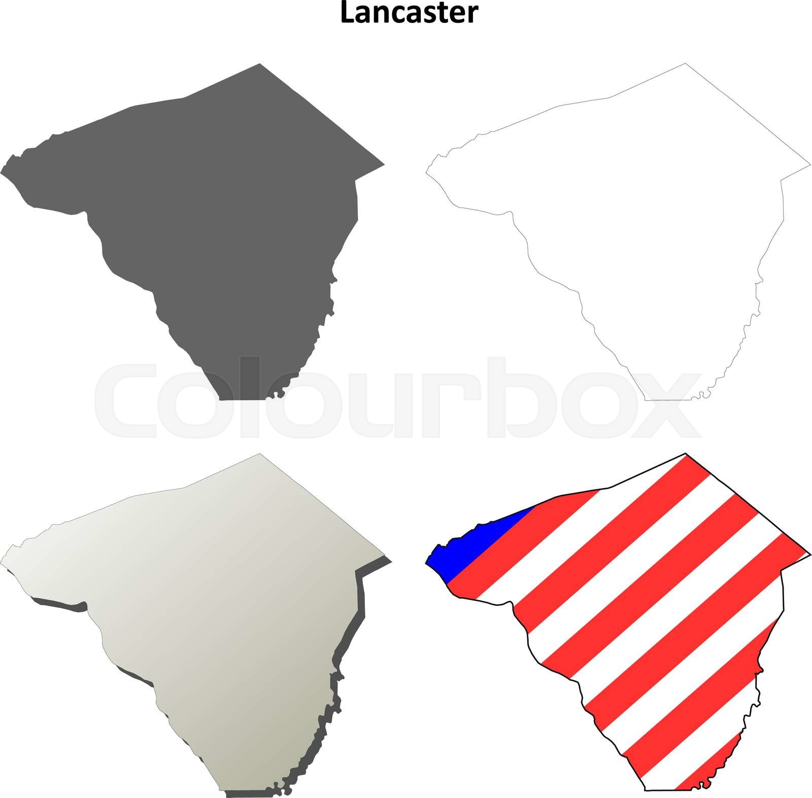Lancaster County, Pennsylvania outline map set | Stock vector | Colourbox