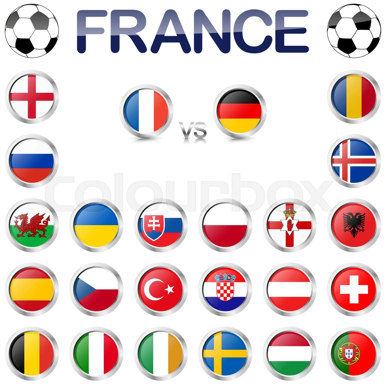 France soccer game national teams | Stock vector | Colourbox