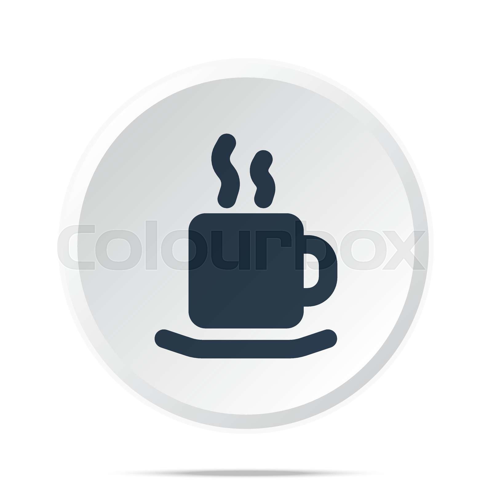 Black Coffee icon on white web button | Stock vector | Colourbox