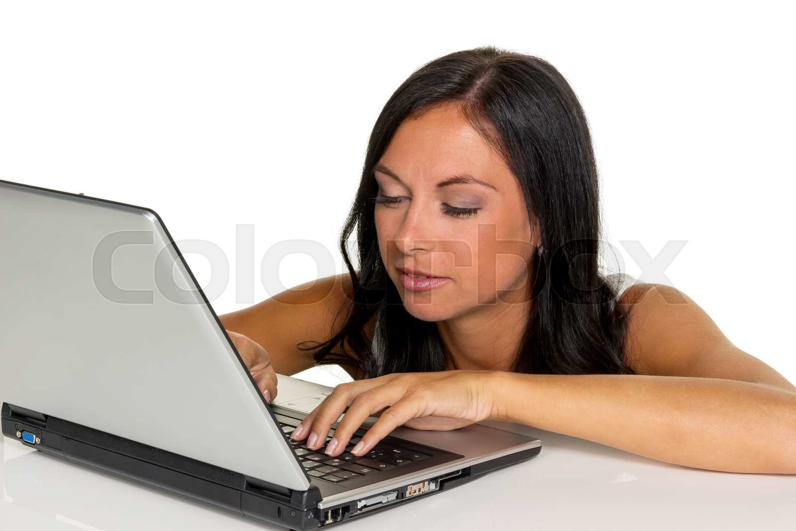 woman with computer | Stock image | Colourbox