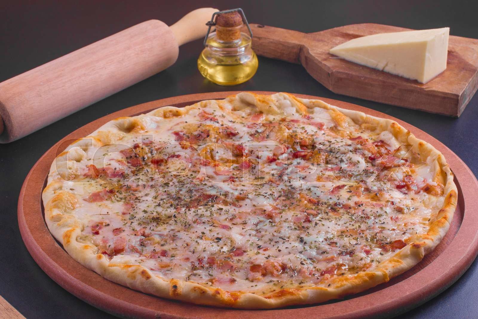 Bacon and Ham Pizza | Stock image | Colourbox