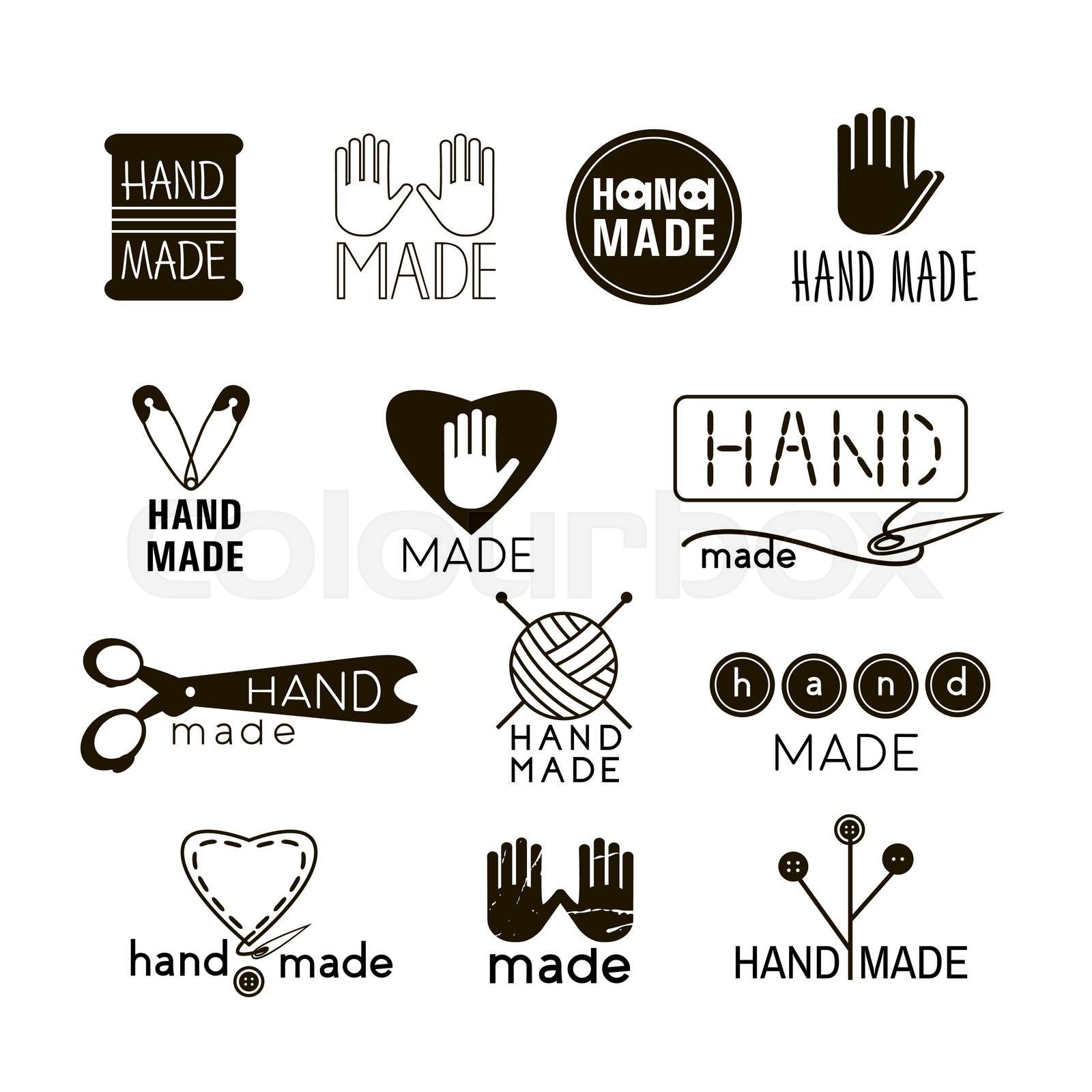 Handmade black and thin line icons isolated on white. Set of hand made ...