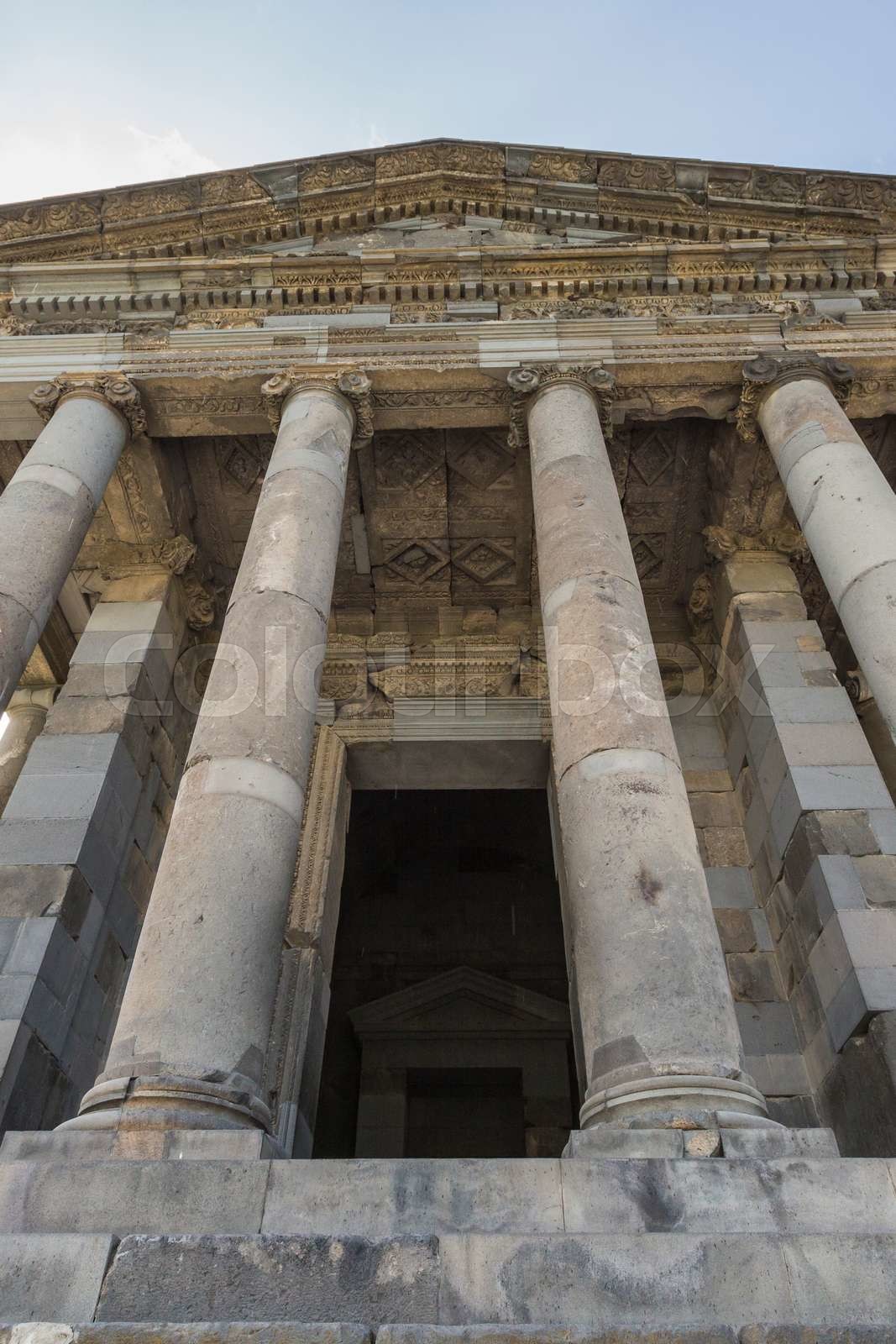 Ancient Garni pagan Temple, the hellenistic temple in Armenia | Stock ...